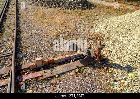 Railway made of robust steel for long-lasting loads on the rails and ...