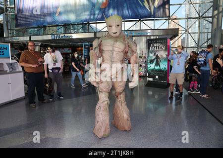 A cosplayer named Bobby from Buffalo is dressed as Groot from Guardian ...