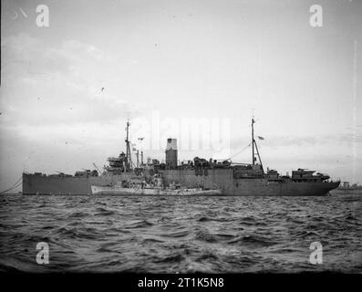 HMS WAYLAND, AUXILIARY FLEET REPAIR SHIP. 23 DECEMBER 1942, GREENOCK ...