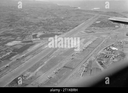 North American B-25s parked in front of the Operations Building at Ladd ...
