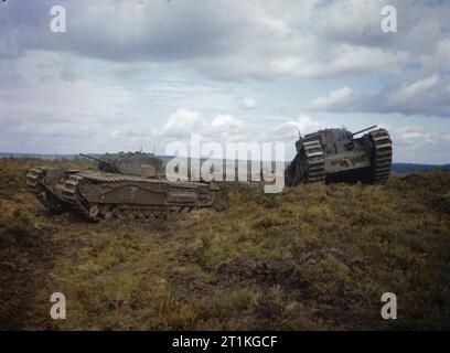 Churchill Tanks on Manoeuvres in Britain, October 1942 The crew of an A ...