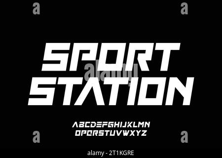 Modern bold slant sans serif alphabet display font vector with stripes speed style Stock Vector ...