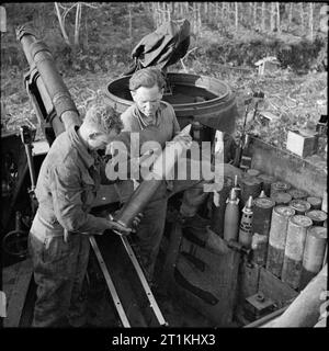 A Priest 105mm self-propelled gun of the British 6th Armoured Division ...