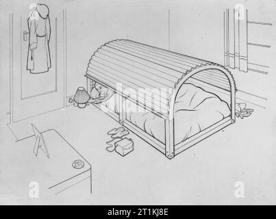 Civil Defence in Britain- Indoor Air Raid Shelters, C 1941 A photograph ...