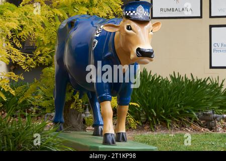 Police Station Cow Art, Shepparton, Victoria, Australia Stock Photo - Alamy