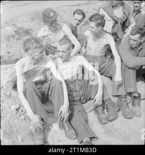 POWs at Stalag 11B at Fallingbostel in Germany welcome their liberators ...