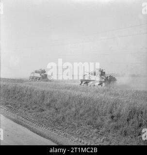 Sherman tanks of 11th Armoured Division during the advance towards ...