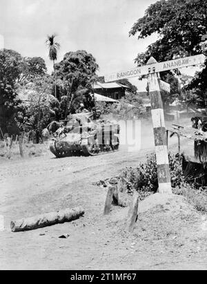 INDIAN TROOPS IN BURMA, 1945 - A Stuart light tank of an Indian cavalry ...