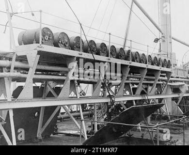 Depth Charge Transfer at Sea. 15 July 1943, on Board the Oiler Ss ...