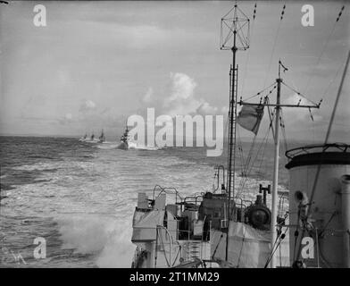 Destroyers at Sea. 3 February 1943, on Board the Destroyer HMS Orwell ...