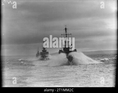 Destroyers at Sea. 3 February 1943, on Board the Destroyer HMS Orwell ...