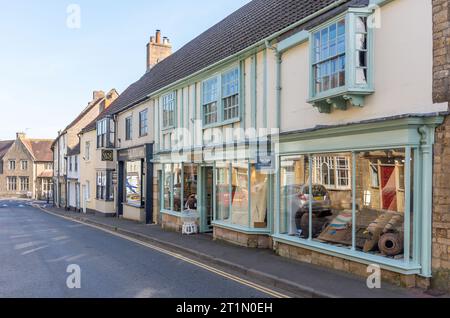 Period buildings, High Street, Bruton, Somerset, England, United ...
