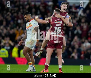 Kaide Ellis of Wigan Warriors celebrates the World Club Challenge ...