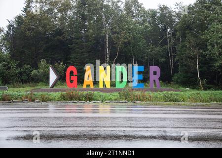 Rainbow block letters Gander town sign in Gander, Newfoundland ...