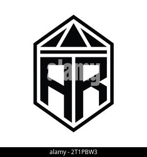 AR Letter Logo monogram simple hexagon shield shape isolated style design template Stock Photo ...