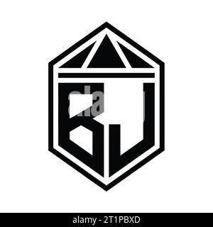 BJ Letter Logo monogram simple hexagon shield shape isolated style design template Stock Photo ...