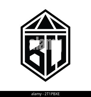 BO Letter Logo monogram simple hexagon shield shape isolated style design template Stock Photo ...