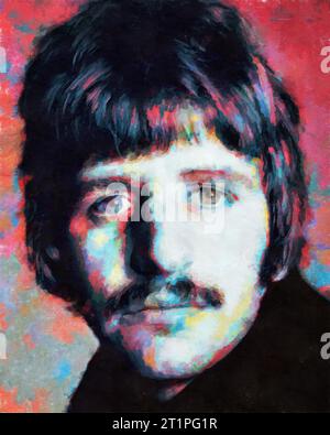 Illustrations Portrait Ringo Starr, British musician, songwriter, actor ...