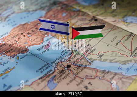 Gaza on map. Israel an Palestine on geopolitical Map. Gaza strip and ...