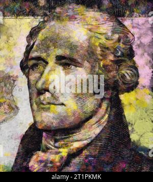 Illustrations portret Alexander Hamilton, American statesman ...