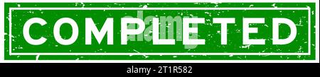Grunge green completed word square rubber seal stamp on white background Stock Vector Image ...