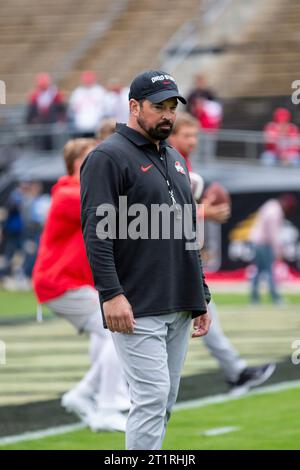Ohio State Buckeyes coach Ryan Day speaks at Big Ten Media Days at the ...