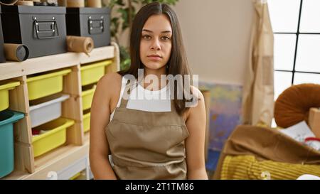 Serious faced woman drawing on a graphic tablet, looking at the big ...