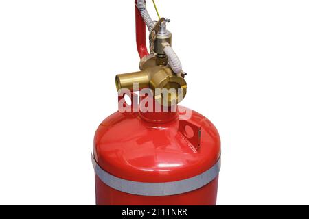 Red balloons of powerful industrial fire extinguishing system Stock ...