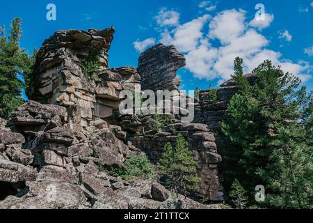 Syenite rocks igneous mountain formation. cooled layers of magma ...