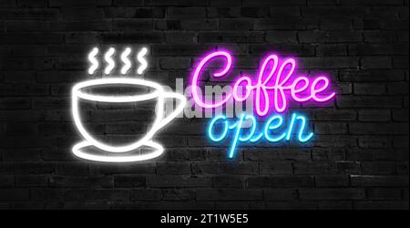 Coffee Time Neon Signs Vector Design Template Stock Photo - Alamy
