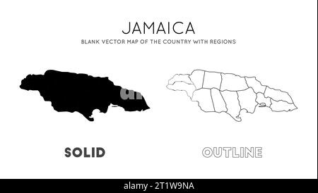 Jamaica map. Borders of Jamaica for your infographic. Vector country ...