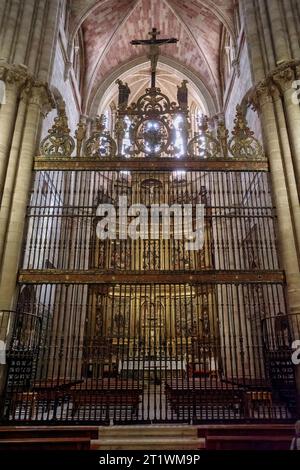 the main altar and its beautiful Gothic windows with the Renaissance ...