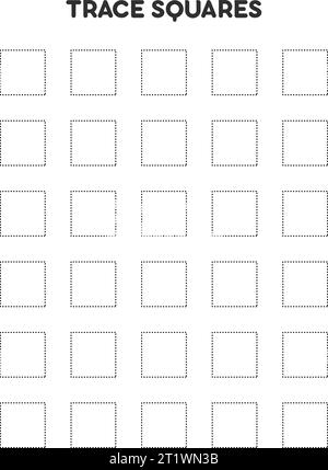 Tracing shape square worksheet for kindergarten and preschool kids for ...