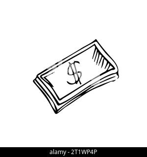 vector doodle money llustration isolated on white Stock Vector Image ...