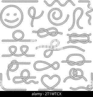 set of rope pattern brushes. Vector illustration Stock Vector Image ...