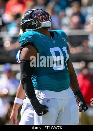 Jacksonville Jaguars linebacker Dawuane Smoot (91) in action during an ...