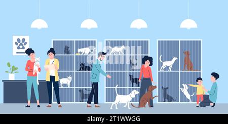Children take care of their pets. Cartoon vector illustration set of ...