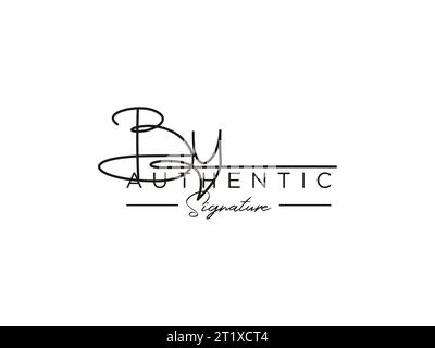 BU Letter Signature Logo Template elegant design logo. Hand drawn ...