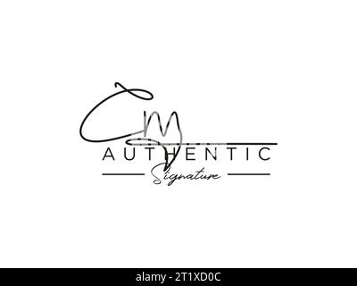 C M CM Initial letter handwriting and signature logo. A concept ...