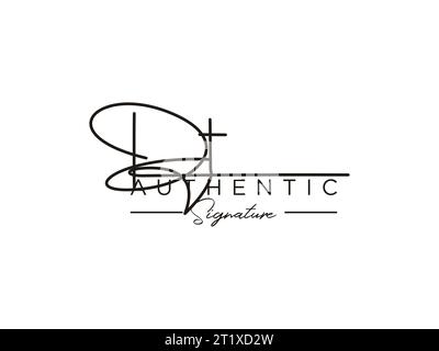 DT signature logo template vector. Hand drawn Calligraphy lettering ...