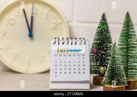 December 2024 table calendar with nature background. Calendar and month ...