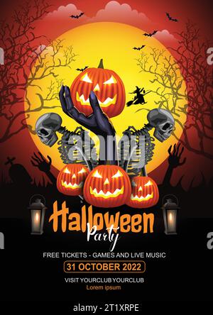 happy Halloween party poster. vector illustration design Stock Vector ...