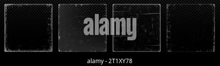 Realistic set of square distressed edge vinyl record covers isolated on ...