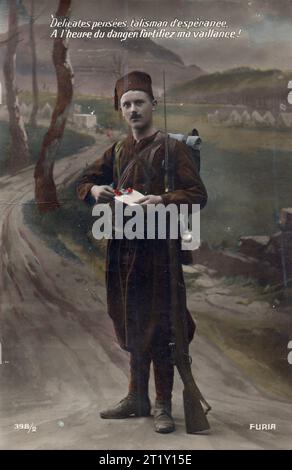 France, WW1, Patriotic, Propaganda, Postcard, Zouave soldier, North ...