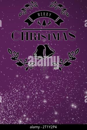 Composition of merry christmas text over presents Stock Photo - Alamy