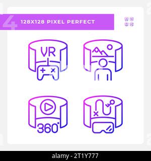 2D pixel perfect gradient VR, AR and MR icons Stock Vector Image & Art ...