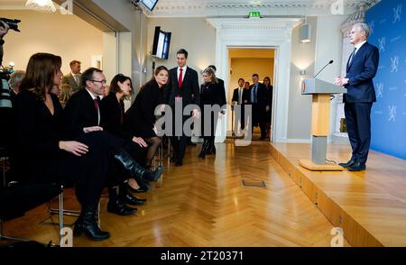 Oslo 20231016.Norwegian Prime Minister Jonas Gahr Støre presented the ...