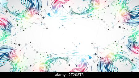 Abstract particle vortex with plexus effect elements and Gradient background lighting Stock ...