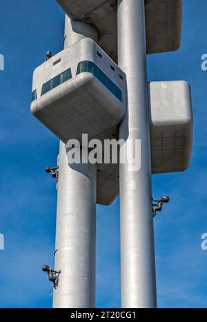 Žižkov Television Tower, with one of the David Cerný baby sculptures ...