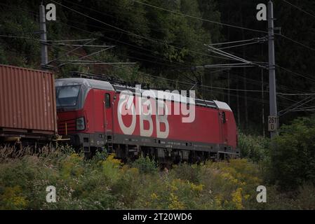 a OEBB locomotive or engine, a rail transport vehicle for train ...